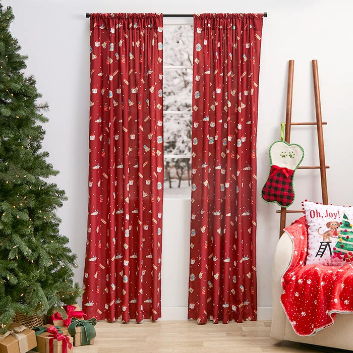 Christmas Dogs Window Panel 50" x 63" or 50" x 84" | LTD Commodities