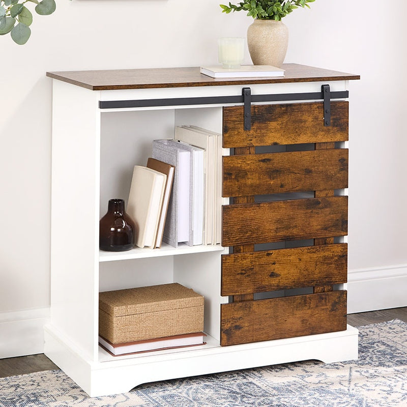Two Tone Slidling Door Storage Cabinet with Shelves 31.5"H | LTD ...