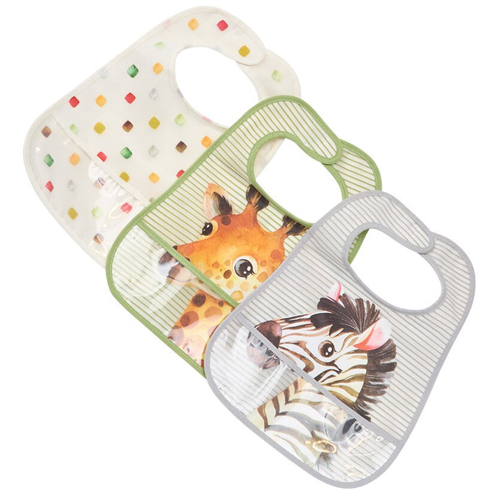 Baby Food-Catching Colorful Bibs - Set of 3 | LTD Commodities