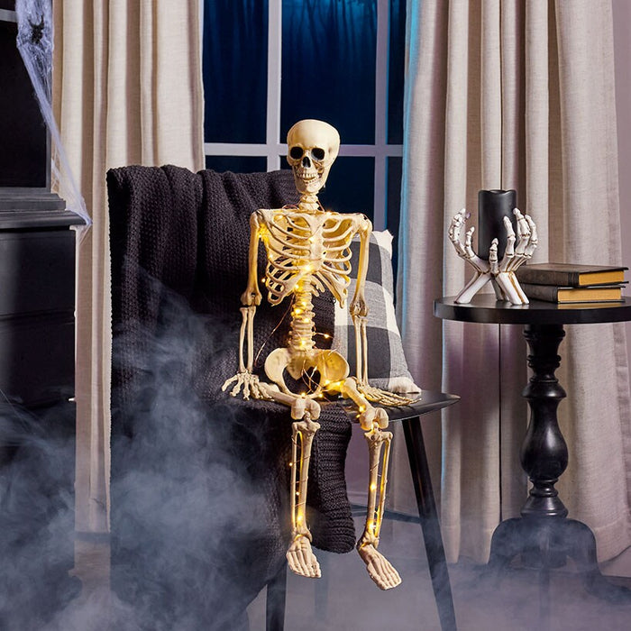 Halloween Skeleton Poseable Lighted Decor 16 Inch 35 Inch and 65 Inch ...