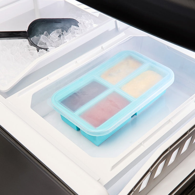 Silicone Food Freezer Tray with Lid - 4 Cups | LTD Commodities