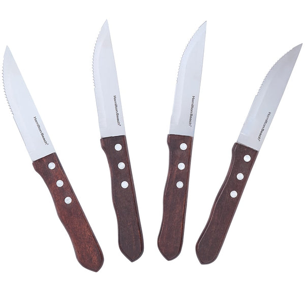 Hamilton Beach Steak Knife Set of 4 with Wooden Handle | LTD Commodities