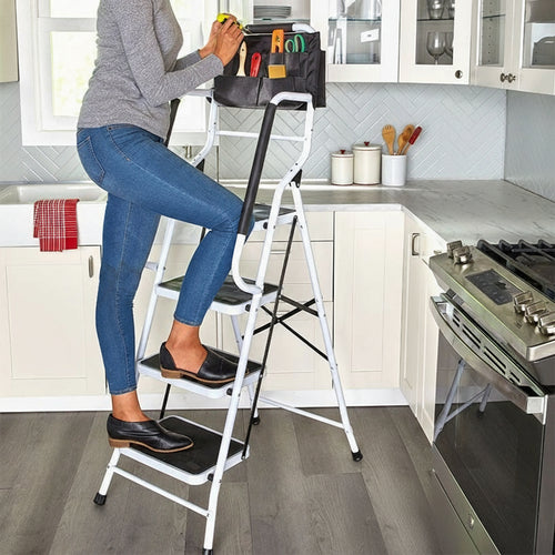 3 or 4 Step Folding Ladder with Handrails or Ladder Tool Caddy| LTD ...
