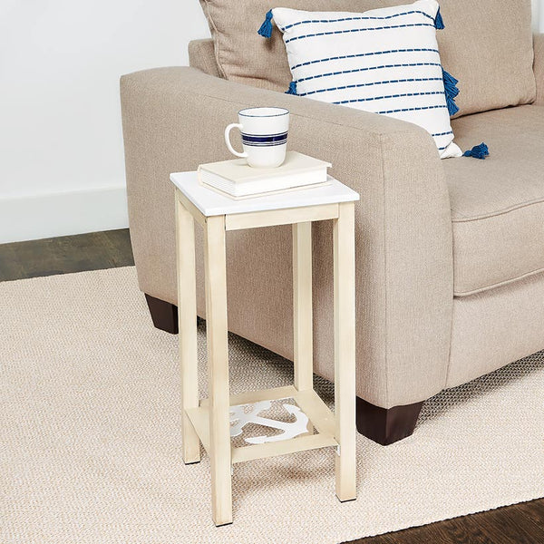 Nautical Accent Wooden End Tables - Anchor or Wheel Design | LTD ...
