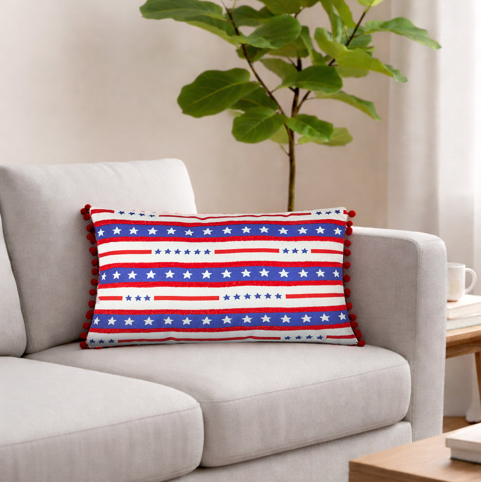 Americana Embroidered Decorative Pillow | LTD Commodities