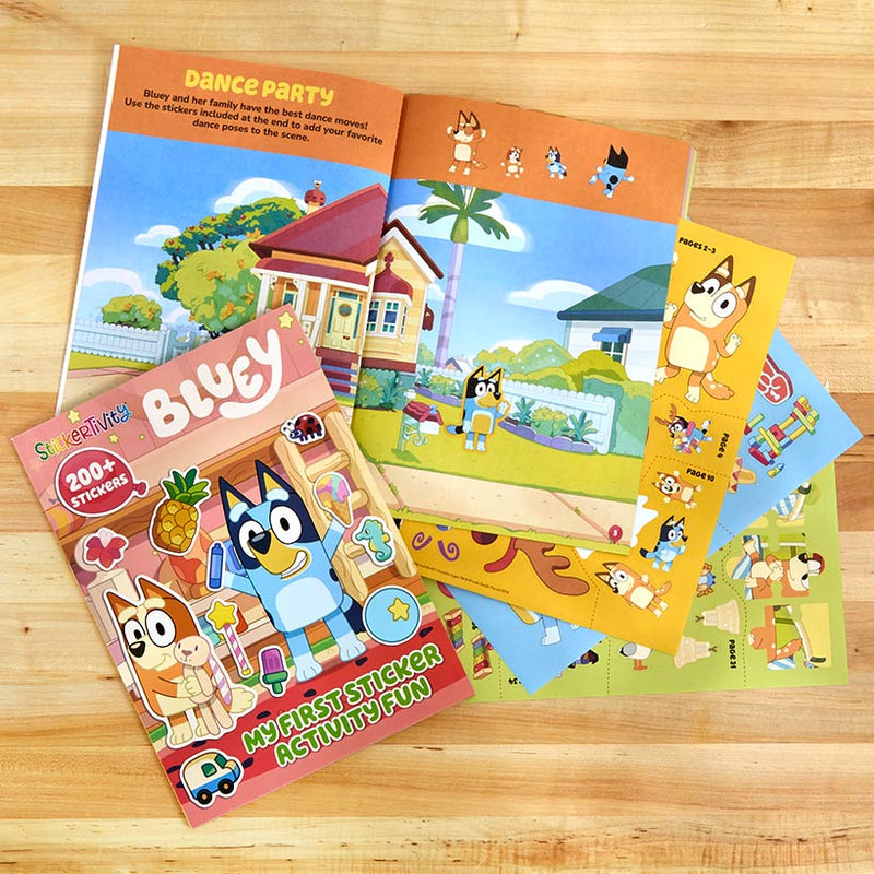 Bluey Activity 48 Page Soft Cover Books With Stickers Or 4 Crayons ...