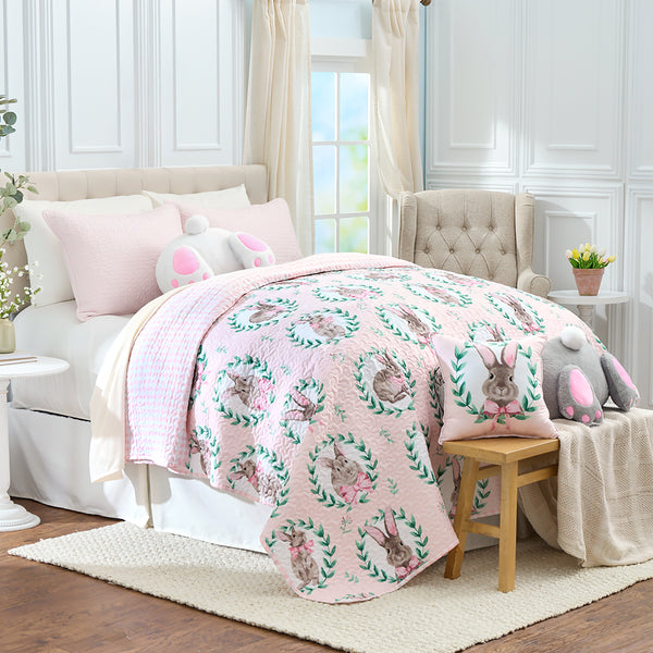Bunnies and Bows Reversible Full/Queen or King Quilt | LTD Commodities