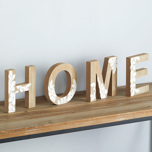 Carved Wood Home Letters with Floral Designs | LTD Commodities