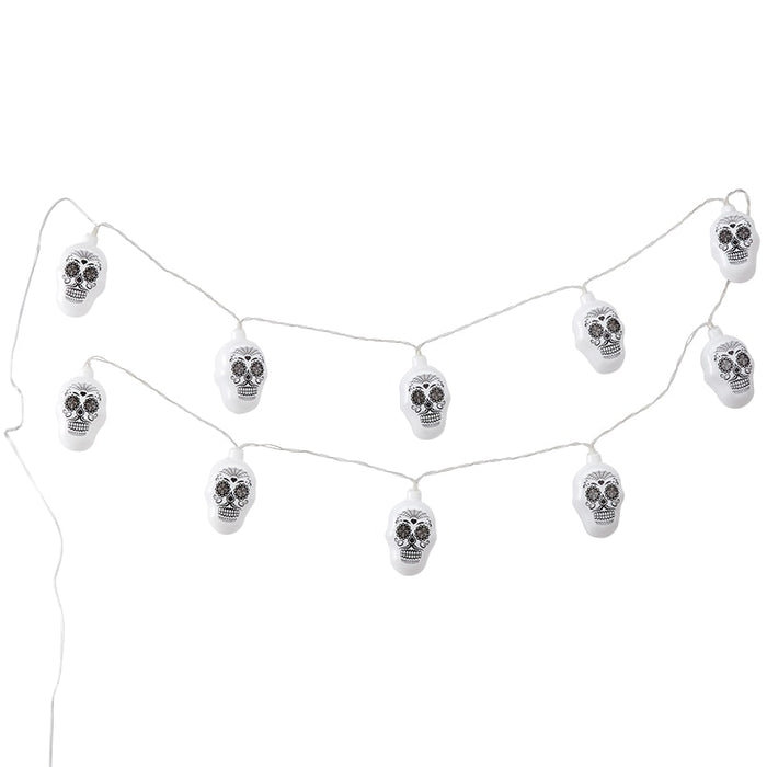 Day of the Dead Sugar Skull String Lights - Battery Operated | LTD Commodities