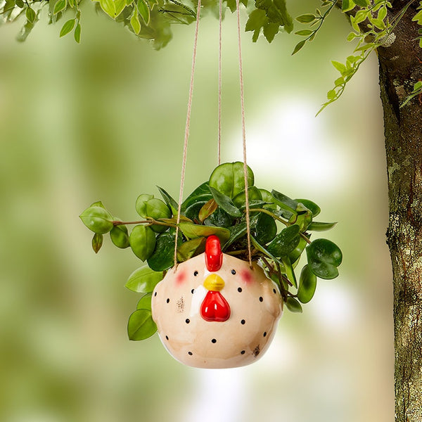 Animal Planter Farm Cow Pig Sheep or Chicken Hanging Ceramic Decor ...