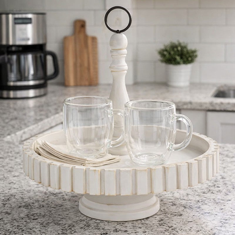 Round Rustic Wood Serving Tray | LTD Commodities