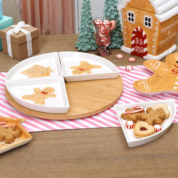 Christmas Gingerbread Lazy Susan with Removable Dishes | LTD Commodities