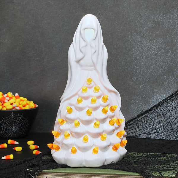 Halloween Witch Or Spirit LED Lighted Ceramic Tabletop Decor | LTD Commodities