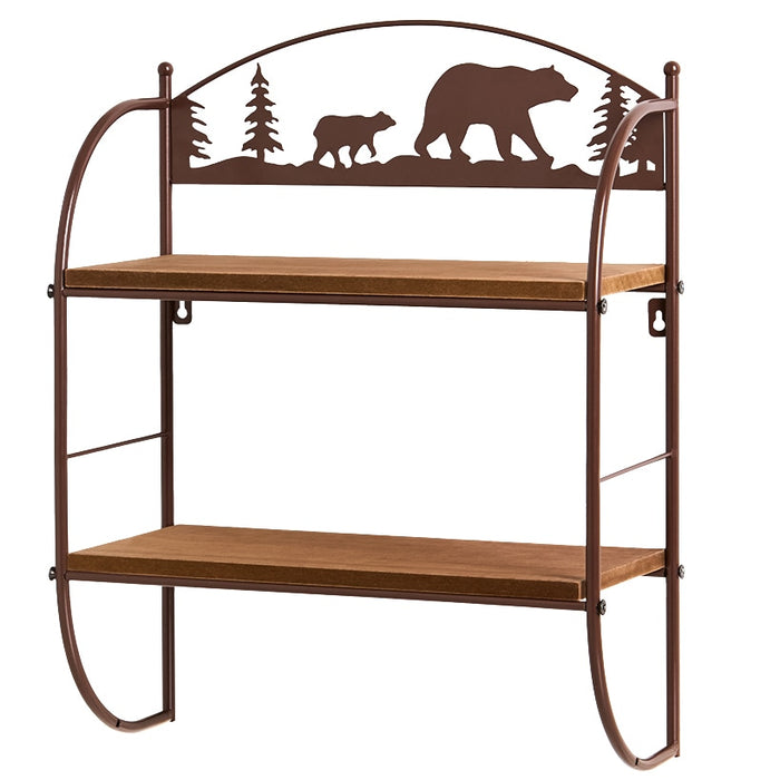 Rustic Lodge Bear Wall Shelf Rack | LTD Commodities