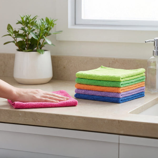 Microfiber Cleaning Cloths - Multi-Purpose, Non-Abrasive, Set of 10 ...