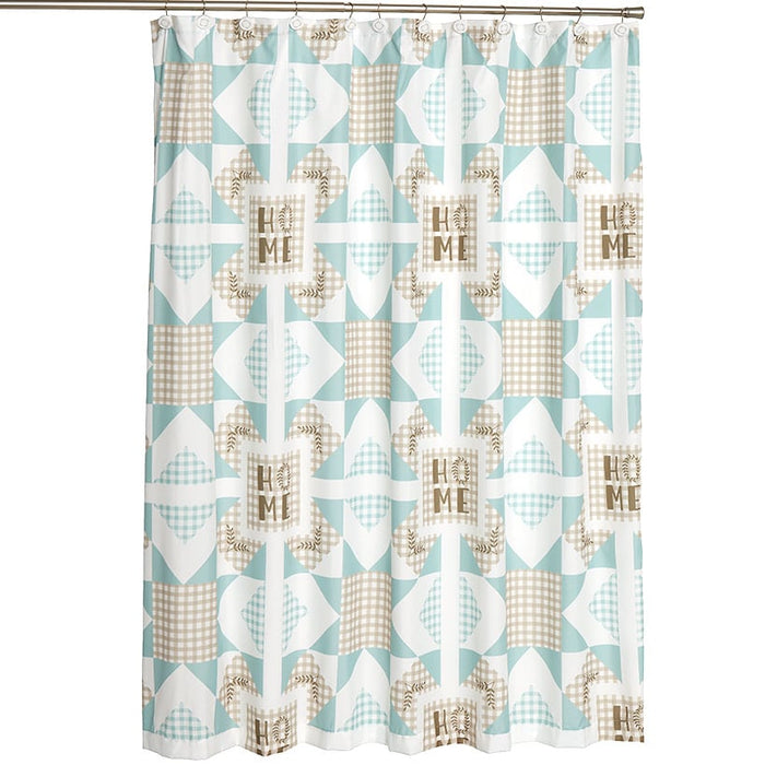 Home Pattern Shower Curtain, Bath Rug, Hand Towels, Valance, or Hooks ...