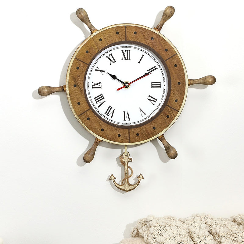 Pendulum Clock Nautical Themed Boat Or Helm Wheel With Anchor | LTD ...