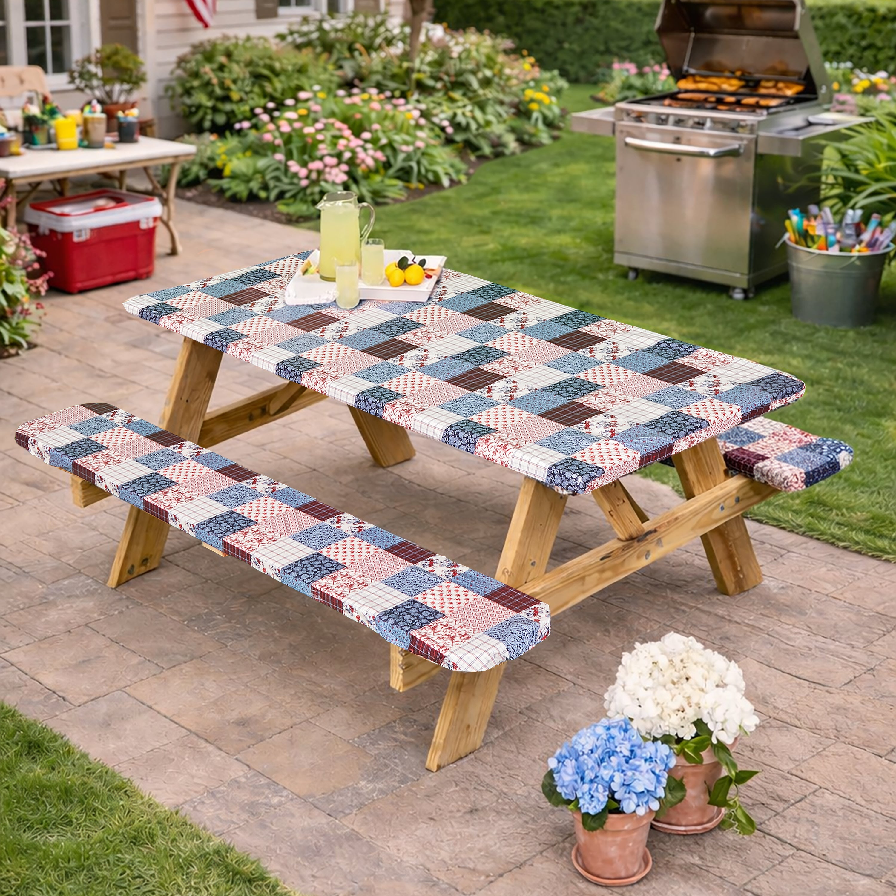 Easy-Fit Vinyl Picnic Table Cover 3 Pc. | LTD Commodities