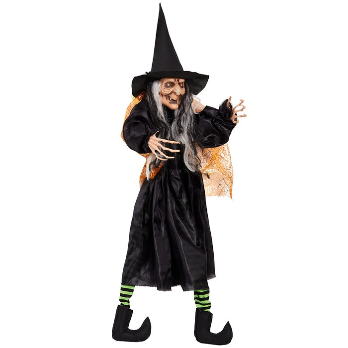 Halloween Witch Fully Poseable With Green, Orange, or Purple Cape | LTD Commodities