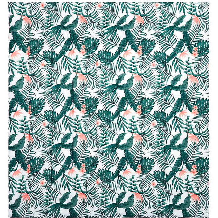 Palm Floral Reversible Full/Queen or King Comforter Set, Decorative ...