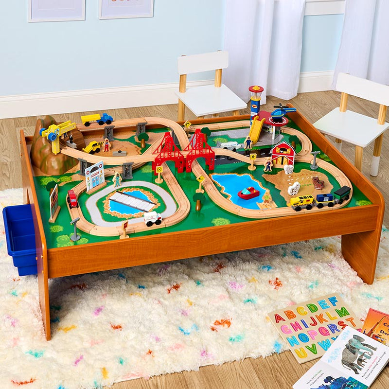 Kidkraft® Ride Around Town Train Set and Table - 100-Piece Adventure ...