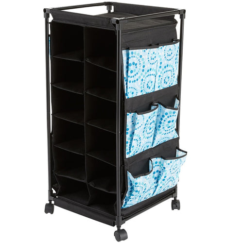 Rolling Shoe Storage Unit with Fabric Cubbies - Springtime | LTD ...