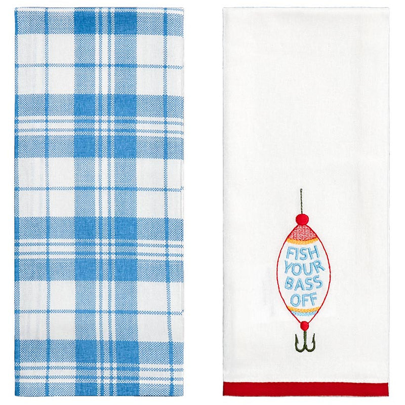 Embroidered Gone Fishing Kitchen Towels, Set of 2 | LTD Commodities