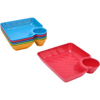 Multicolored Chip and Dip Set of 6 Divided Individual Snack Trays | LTD ...