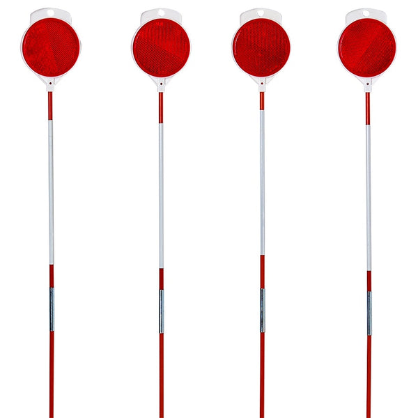 Orange Driveway Reflectors, Fiberglass 47" Tall Set Of 8 | LTD Commodities