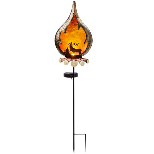 Solar Campfire With Elk Silhouette Stake | LTD Commodities